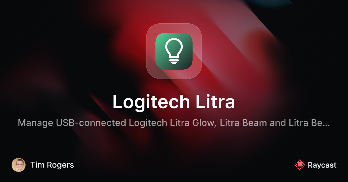 Raycast Store: Logitech Litra