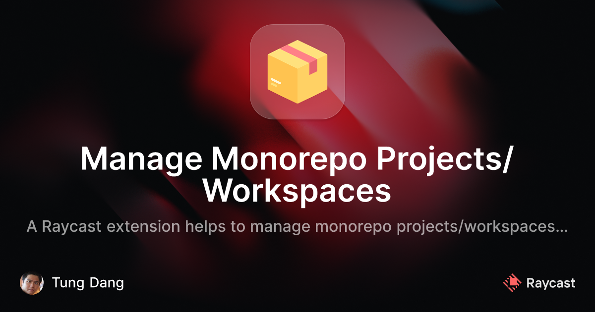 Raycast Store: Manage Monorepo Projects/Workspaces
