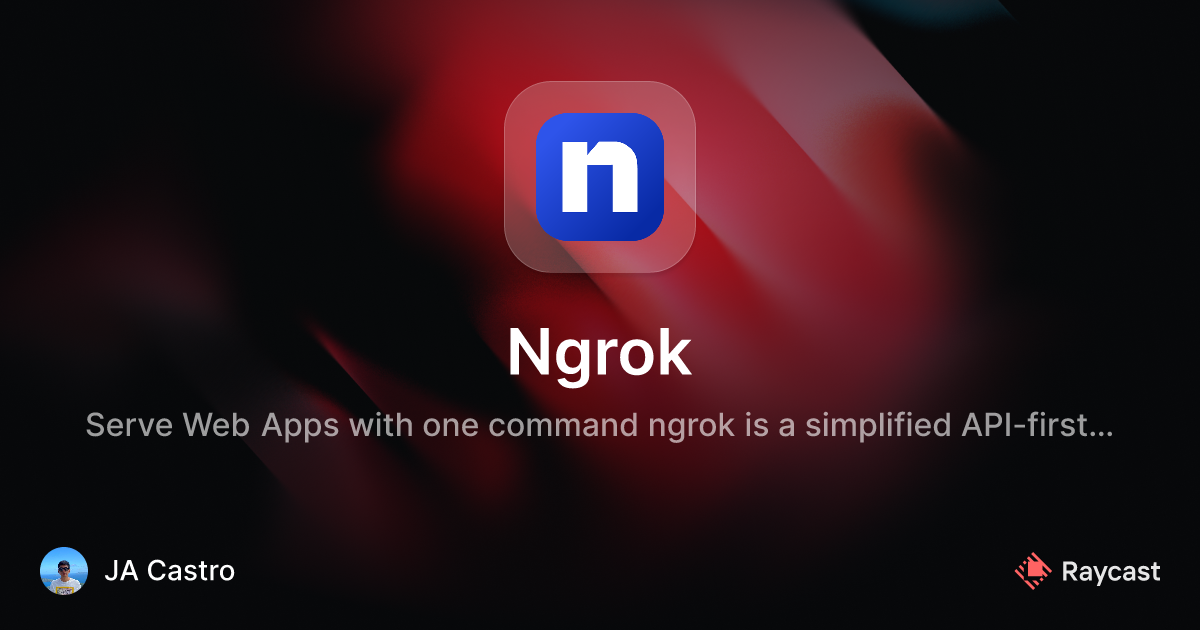 Raycast Store: Ngrok