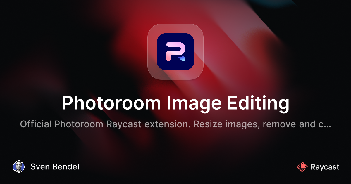 Raycast Store: Photoroom Image Editing