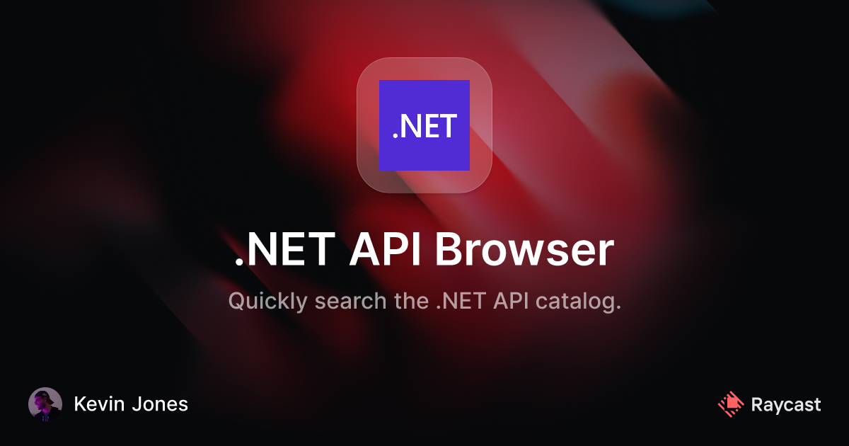 Raycast Store: .NET API Browser