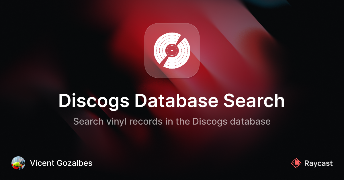 Raycast Store: Discogs Database Search