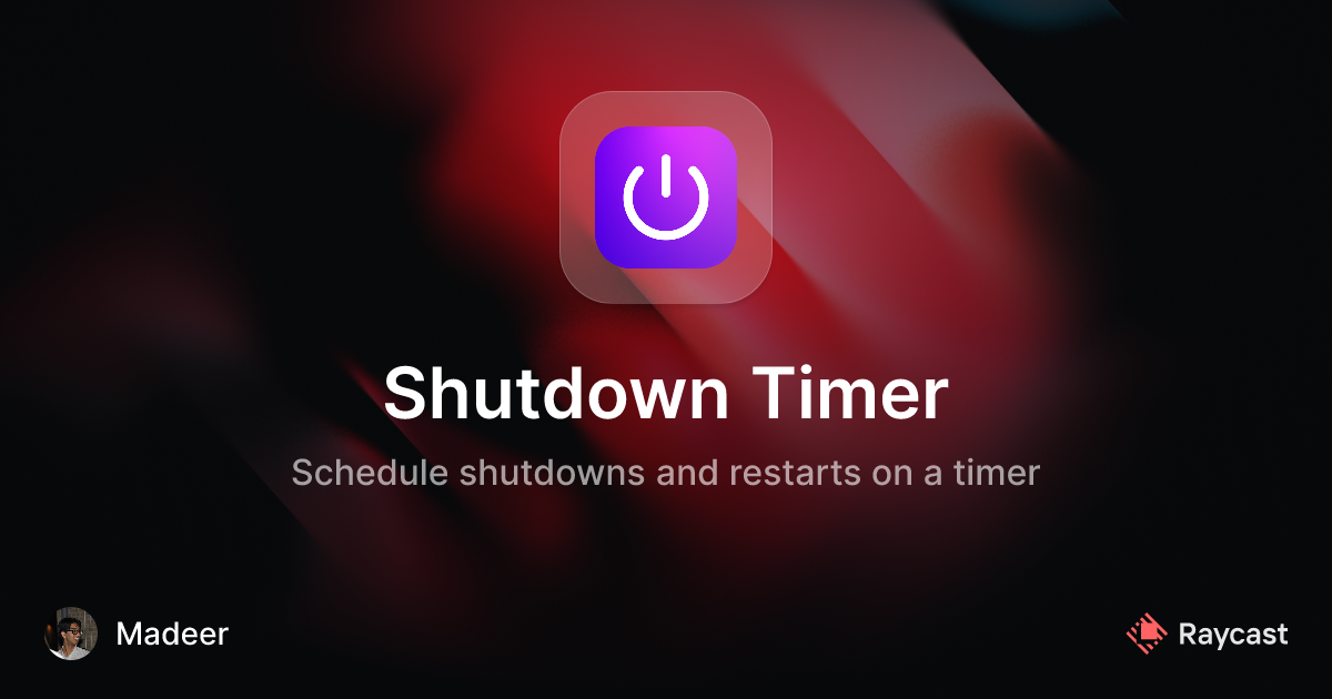 Raycast Store: Shutdown Timer