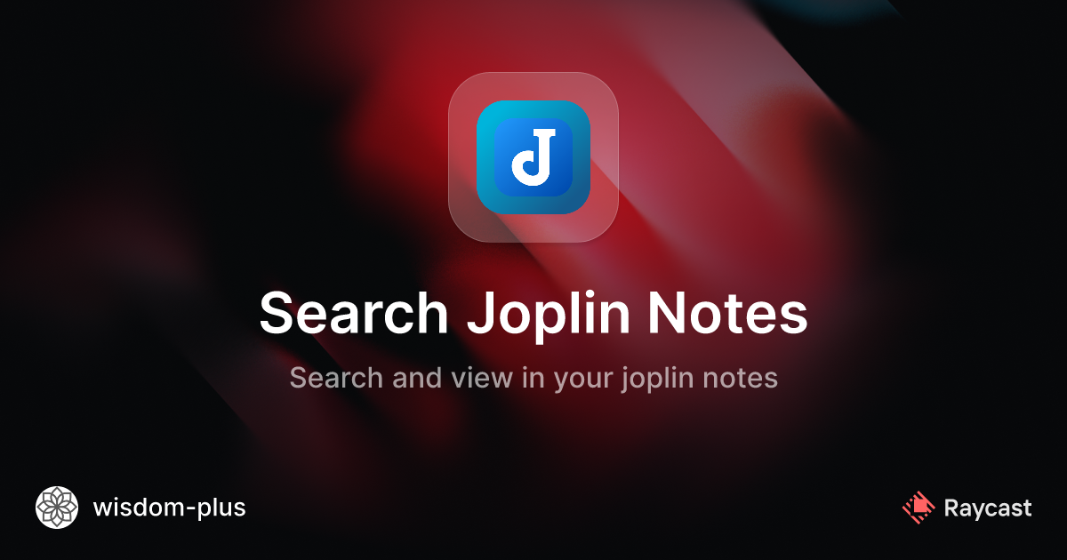 Raycast Store: Search Joplin Notes