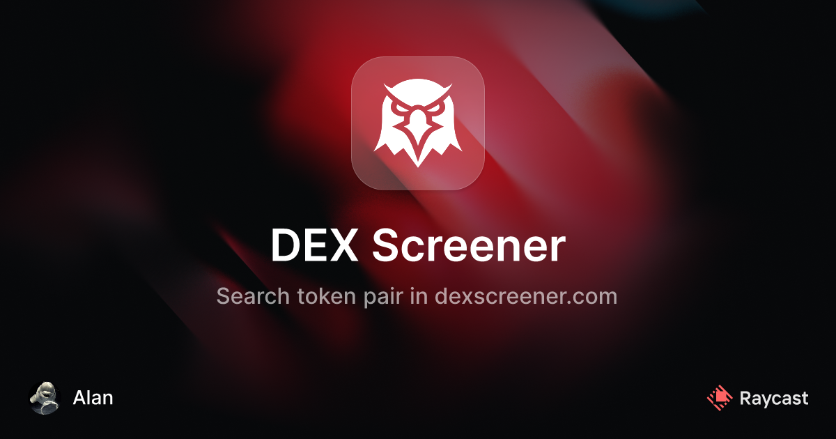 Raycast Store: DEX Screener