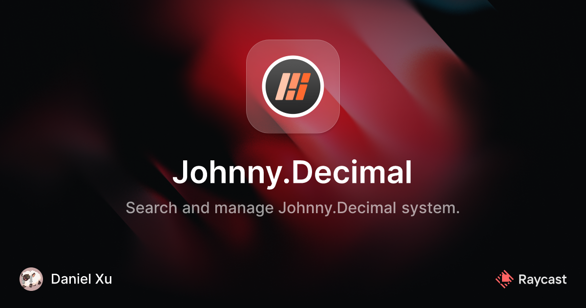 Raycast Store: Johnny.Decimal