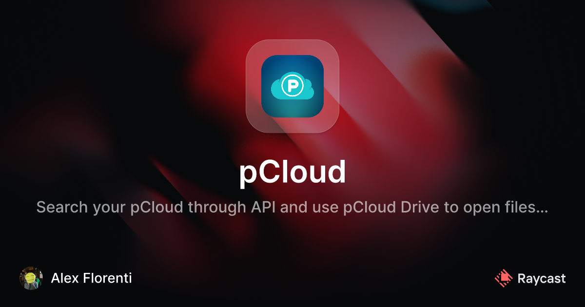 Raycast Store: pCloud
