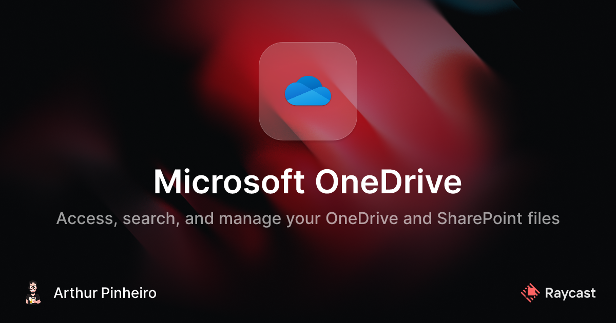 Raycast Store: Microsoft OneDrive