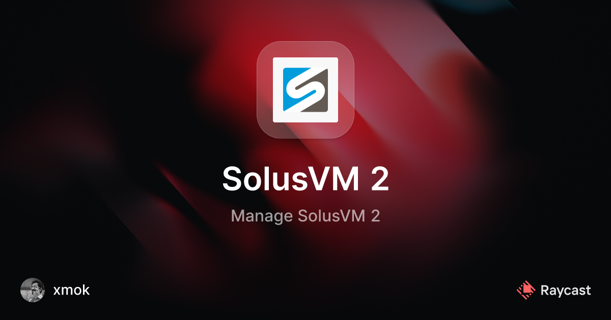 Raycast Store: SolusVM 2