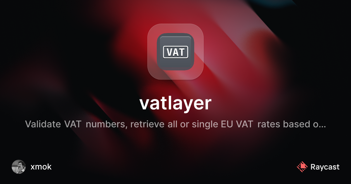 Raycast Store: vatlayer