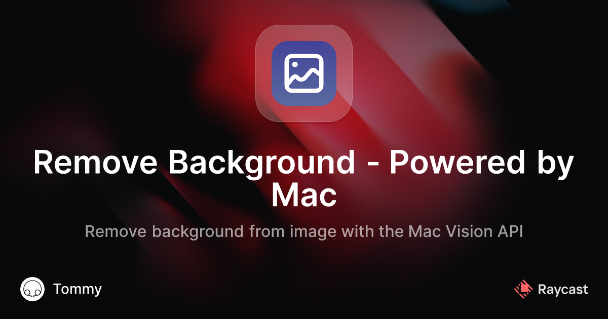 Raycast Store: Remove Background - Powered by Mac