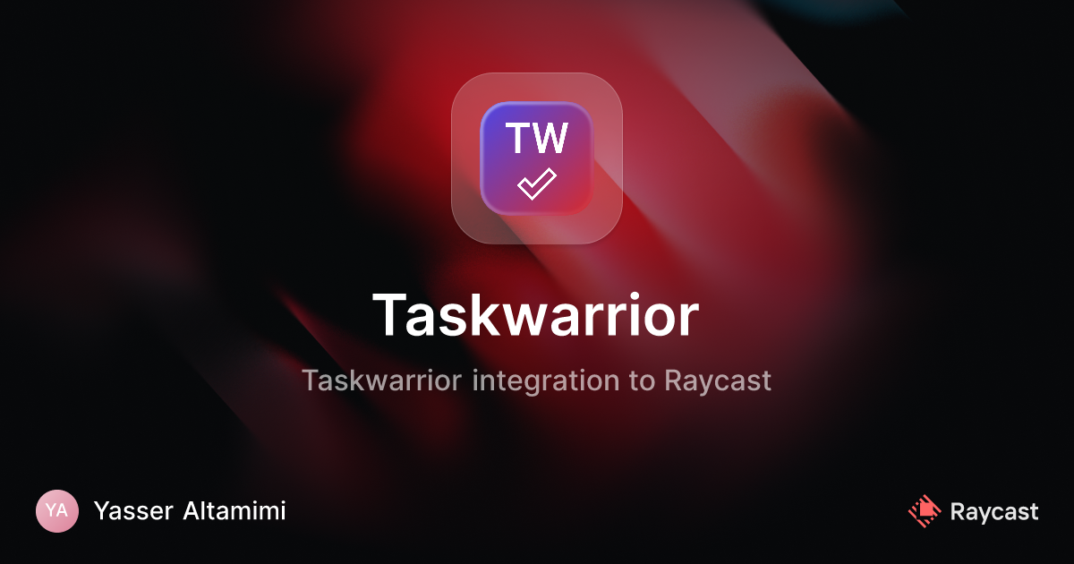 Raycast Store: Taskwarrior